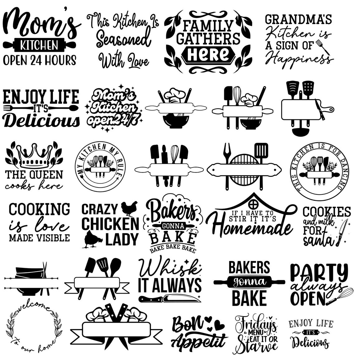 Kitchen Tray Svg , Cutting Board SVG Bundle ,kitchen Quotes Svg ...