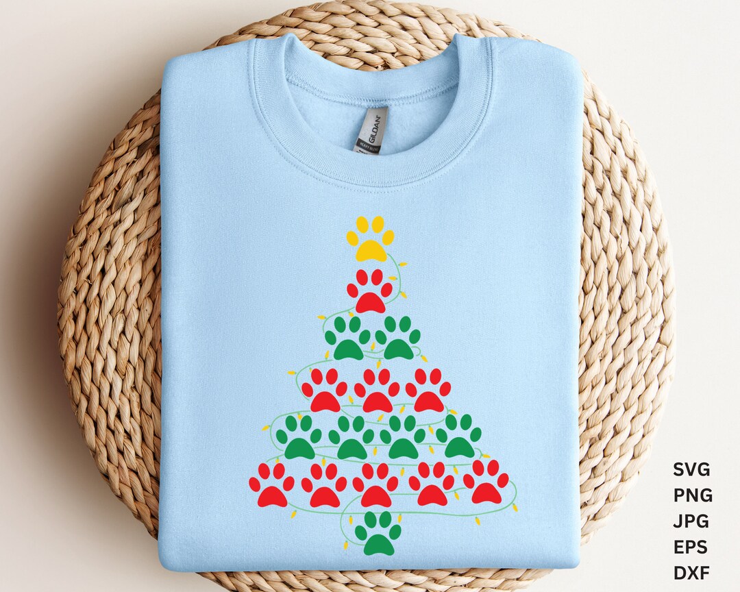 Paw Tree SVG, Christmas Tree Svg, Paw Christmas Tree Svg, Paw Print ...
