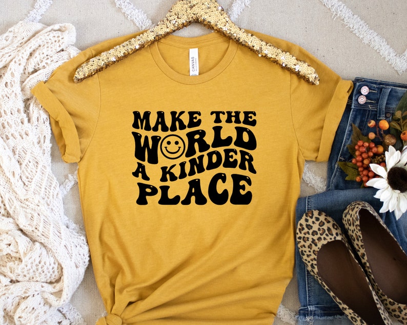 MAKE the World A Kinder Place SVG Groovy Svg Retro Svg - Etsy