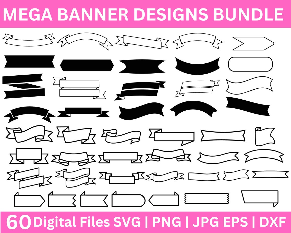 Banner SVG-Bundle, Banner Clipart, Banner Png, Geburtstagsbanner svg ...