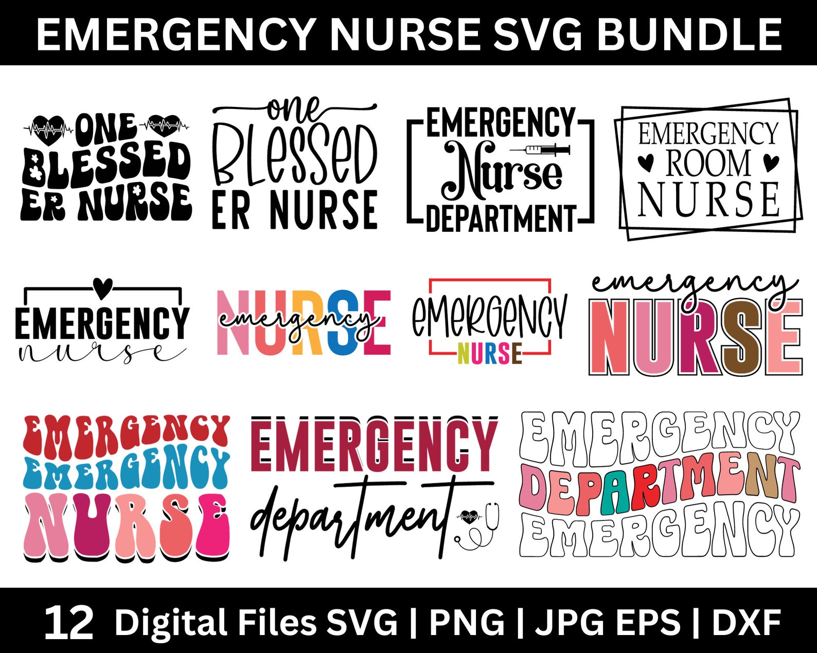 Emergency Nurse SVG Bundle, Emergency Department Svg, ER Nurse Svg, EN ...