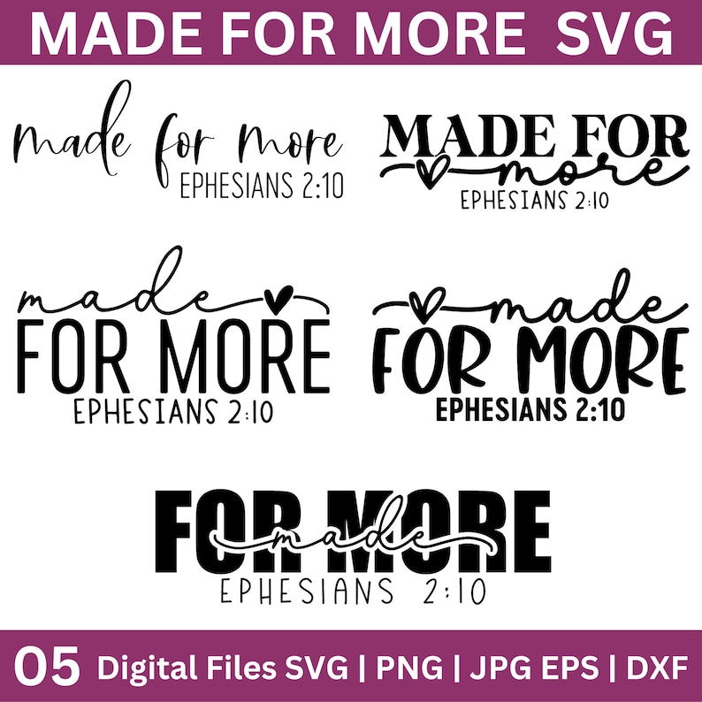 Made for More Ephesians 2:10 SVG Bundle, Christian Svg, Inspiring Svg ...