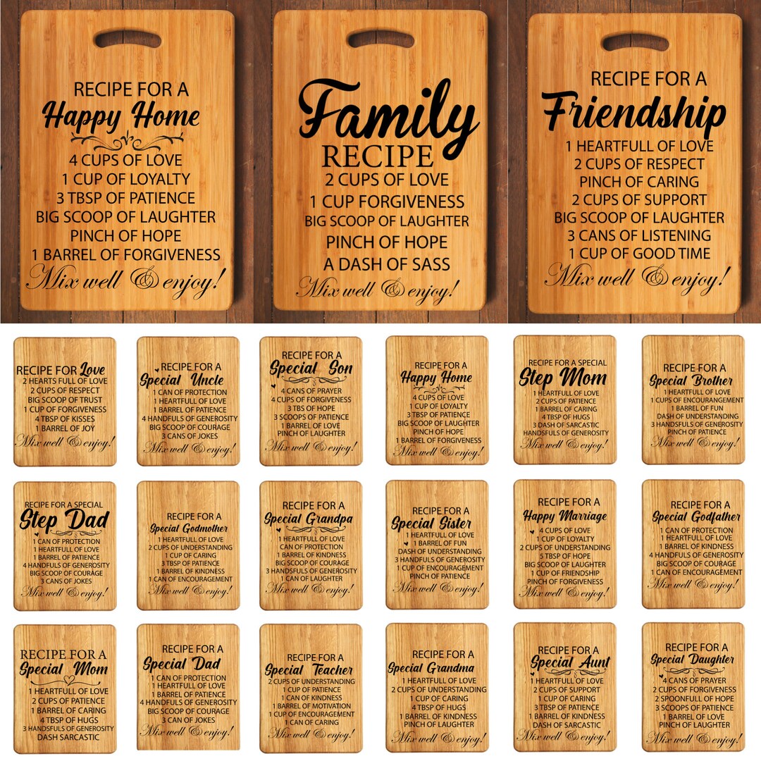Family Recipe Svg Bundle, Funny Kitchen Svg, Cutting Board Quotes Svg ...