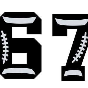 Football Player Numbers Svg Bundle, Football Number Font, Football Svg ...