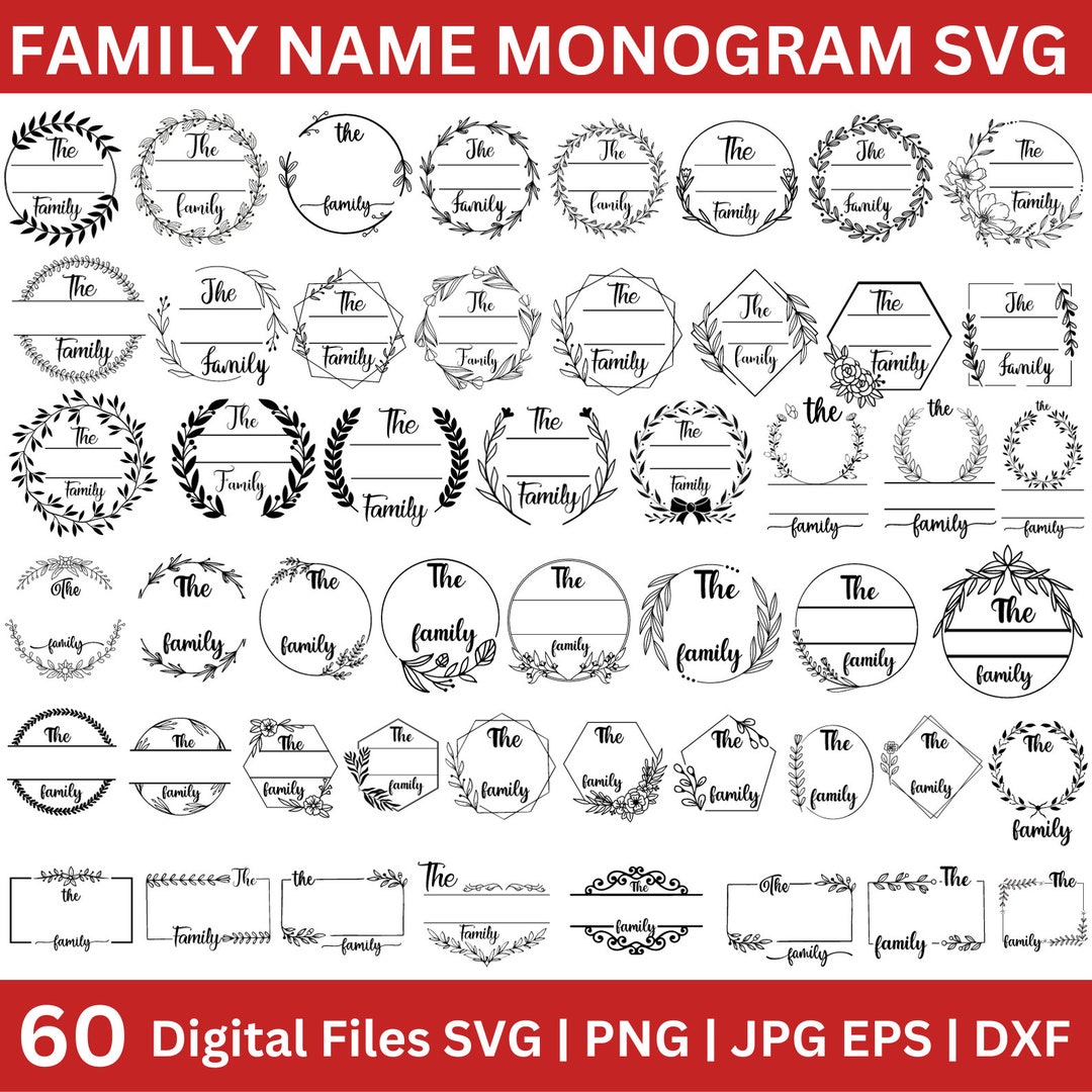 Family Name Monogram SVG Bundle, Monogram SVG, Split Monogram Svg ...
