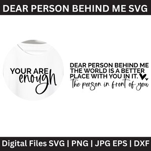 Dear Person Behind Me SVG Bundle, Person Behind Me Svg, Kindness Svg ...