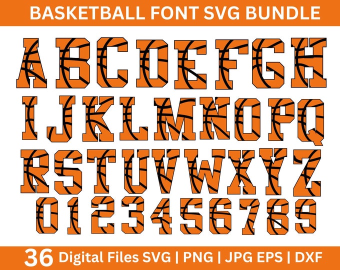 Basketball Letters and Numbers Svg, Basketball Font SVG, Basketball Alphabet, Sport Alphabet ...