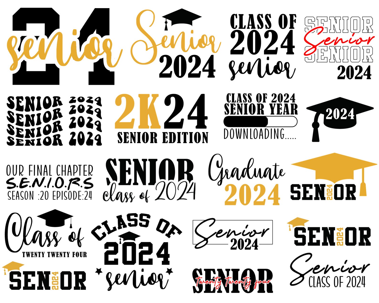 60 Senior 2024 SVG Mega Bundle, Class of 24 Svg, Proud Mom of 2024 ...