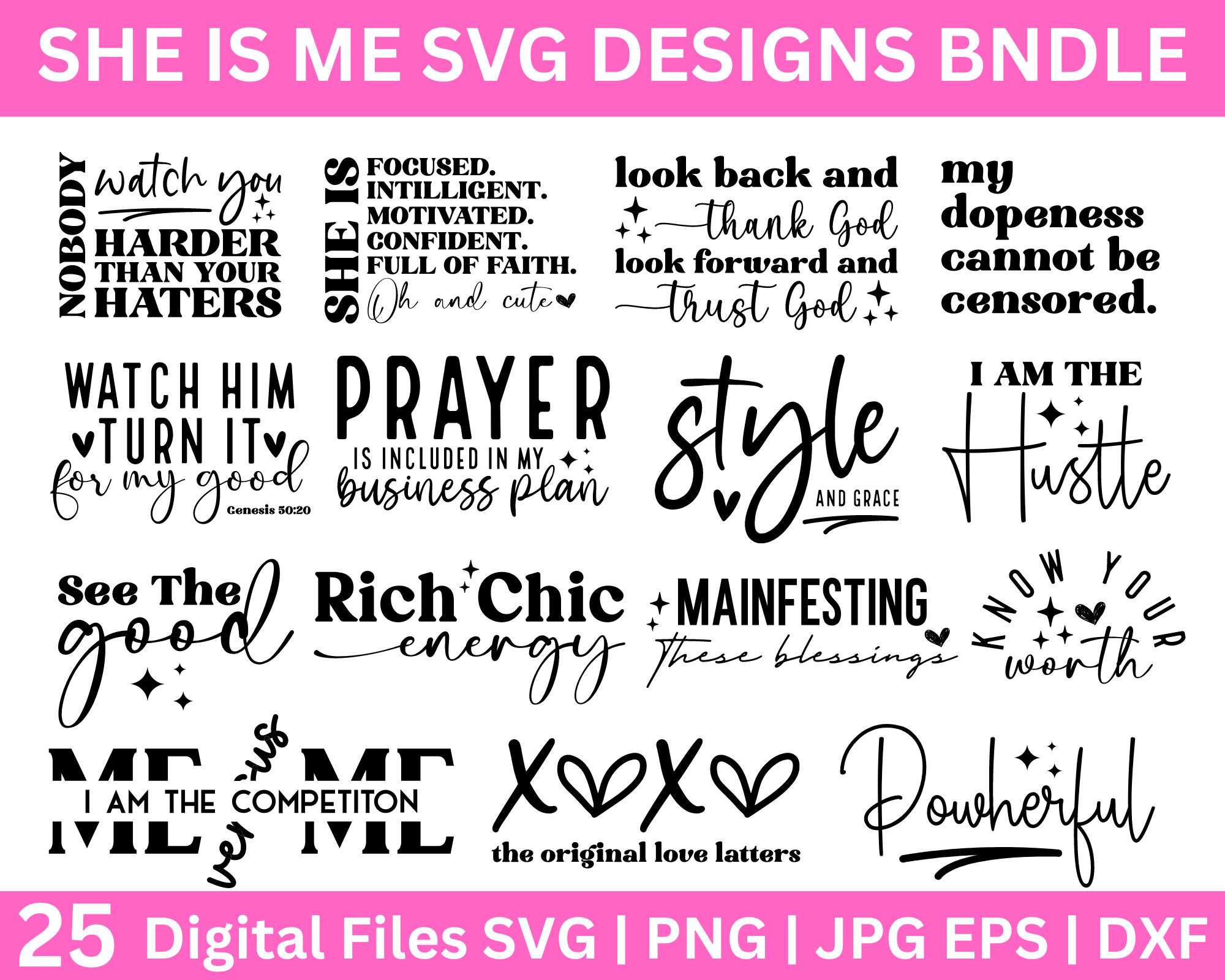 She is Me SVG Bundle Postive Quotes Svg Woman Affirmation - Etsy