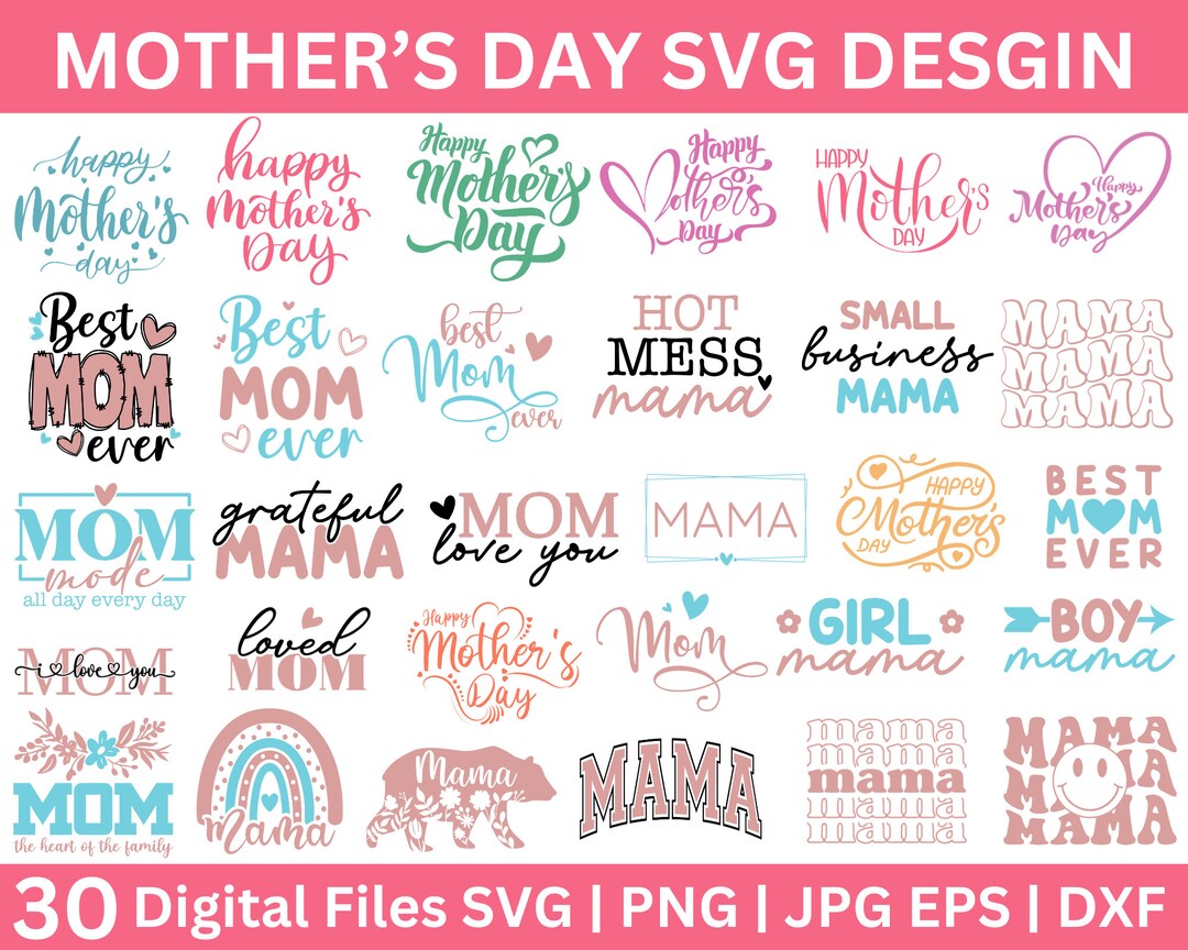 Mom Svg Bundle, Mother's Day Svg ,mom Svg, Mom Cut File,mama Svg ...