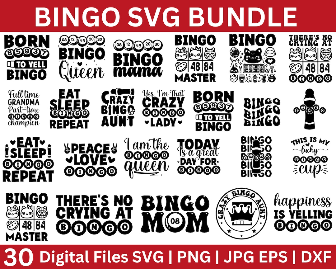 Bingo Svg Bundle ,bingo Shirt Svg, Bingo Player Svg, Bingo Victory Svg ...