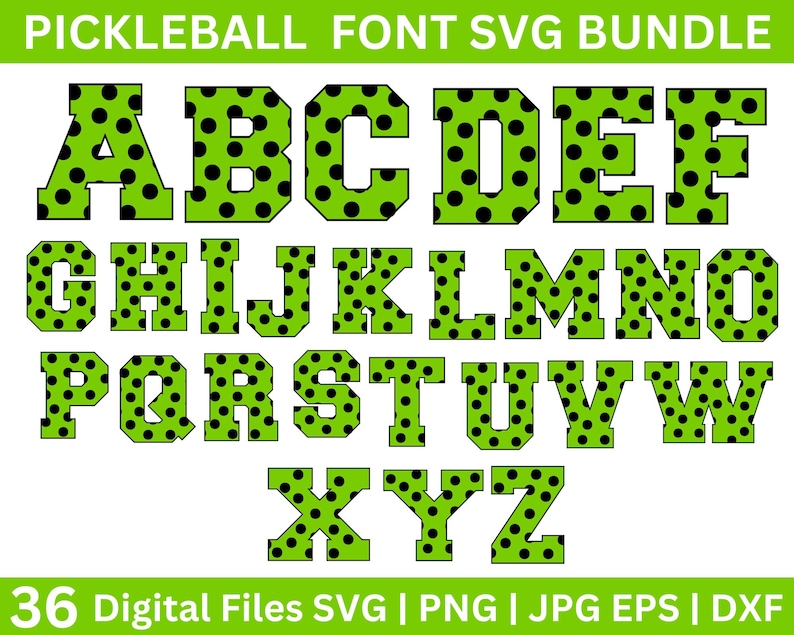Pickleball Alphabet and Numbers Svg Pickleball Font Svg - Etsy