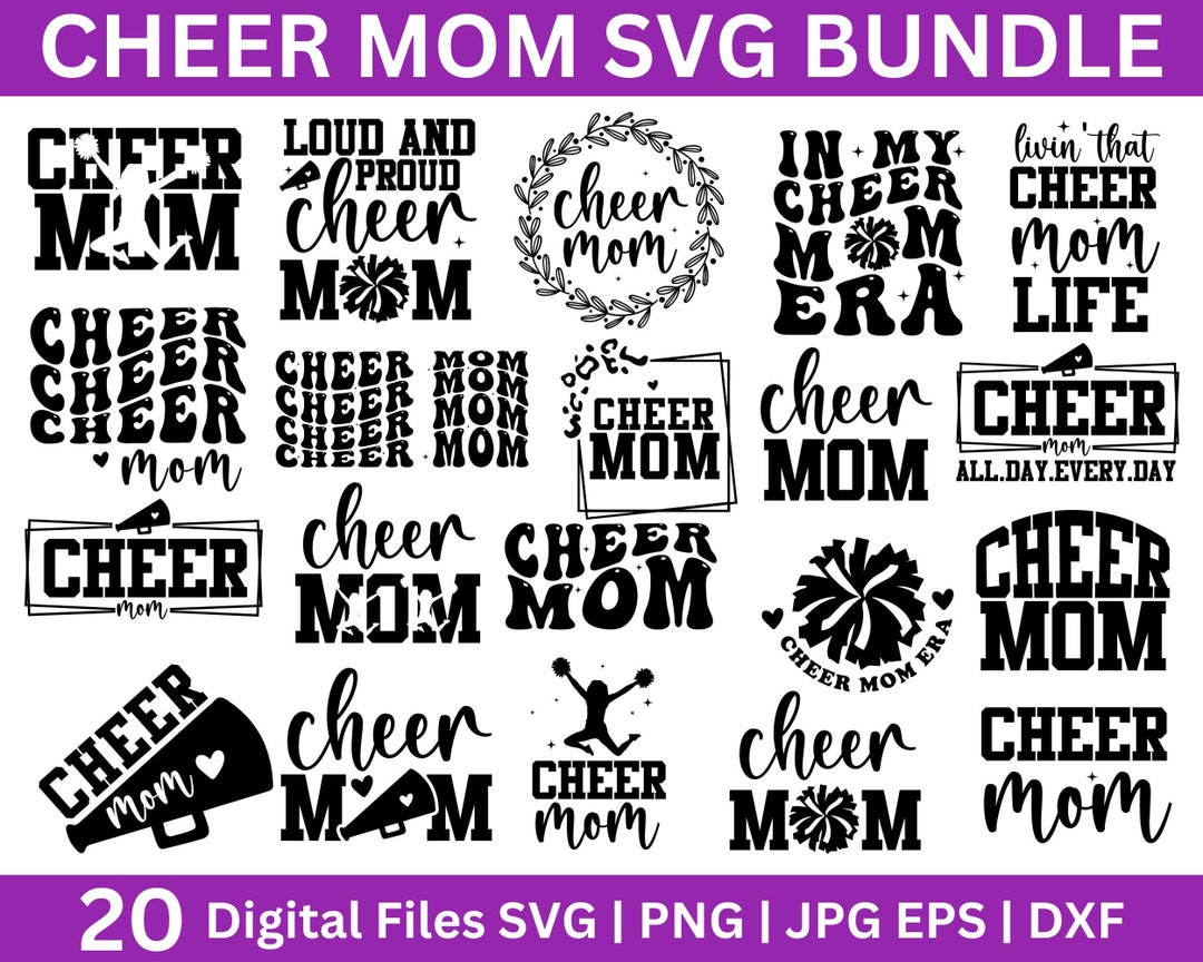 Cheer Mom Svg Bundle, Cheer Life Svg, Cheerleader Mom Svg, Cheer Mom ...