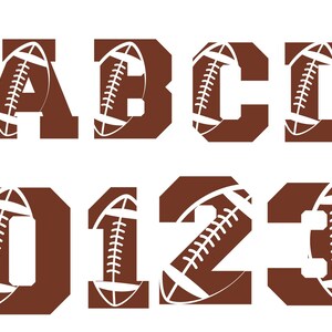 Football SVG Alphabet, Football Alphabet and Numbers SVG Bundle ...