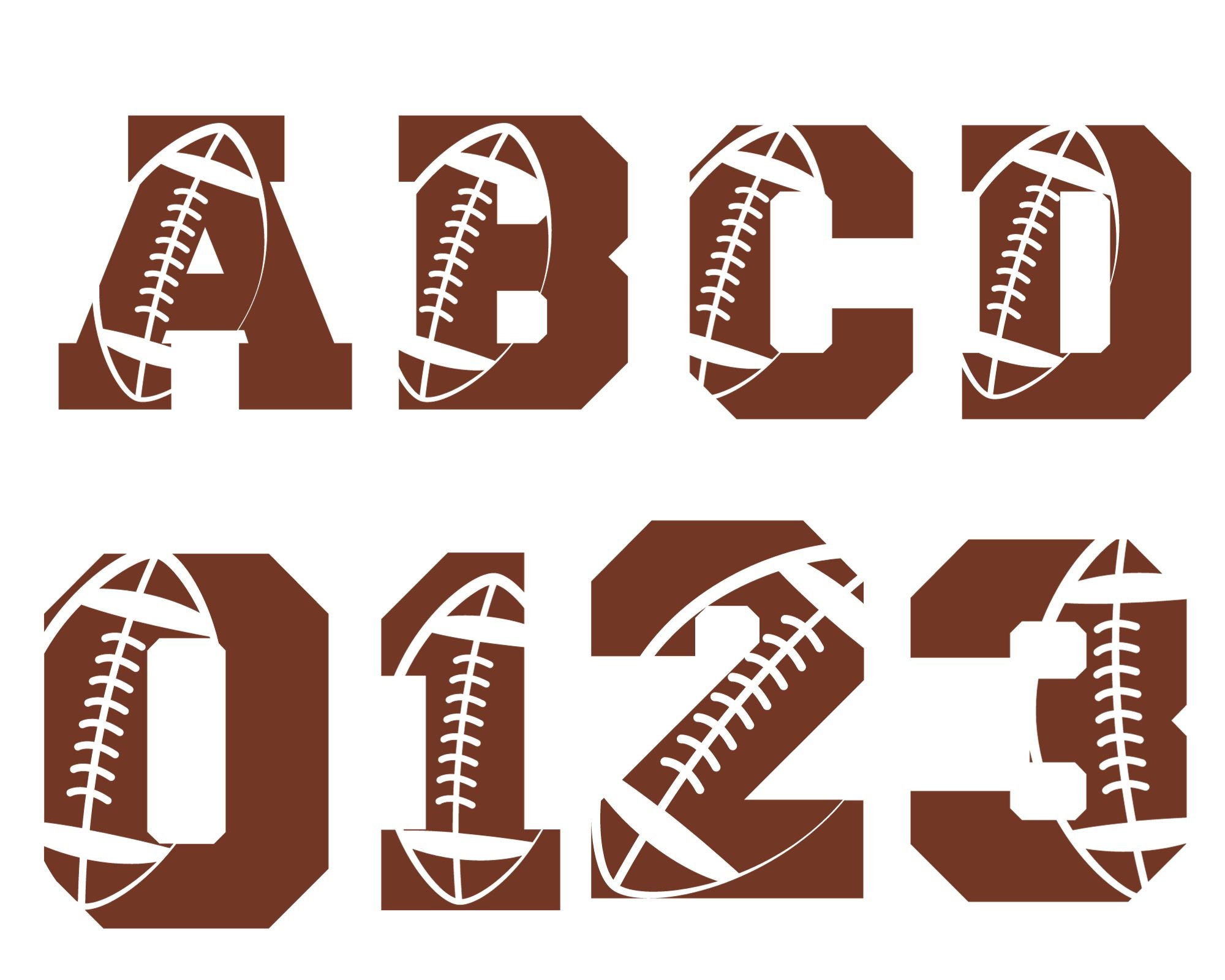 Football SVG Alphabet, Football Alphabet and Numbers SVG Bundle ...