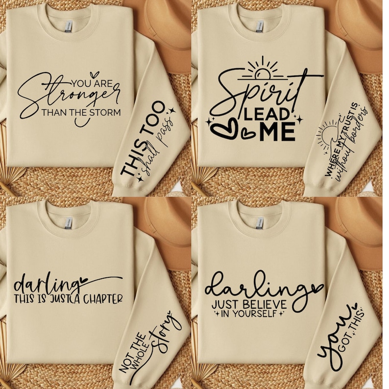 Boho Motivational Svg Bundle, Inspirational Sleeve Sweatshirt Bundle ...