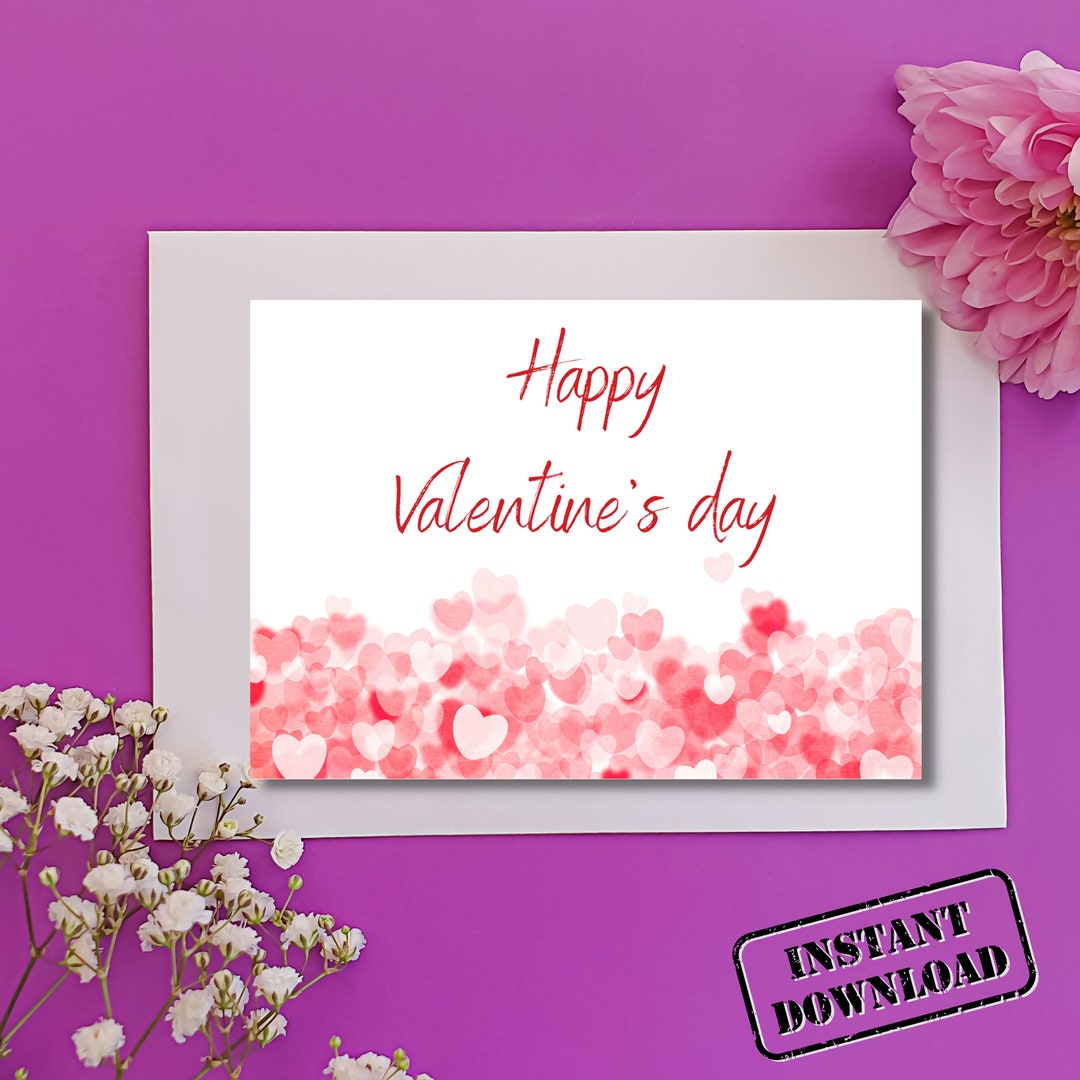 Carte de Saint-VALENTIN Imprimable. Carte de ST-VALENTIN numérique ...