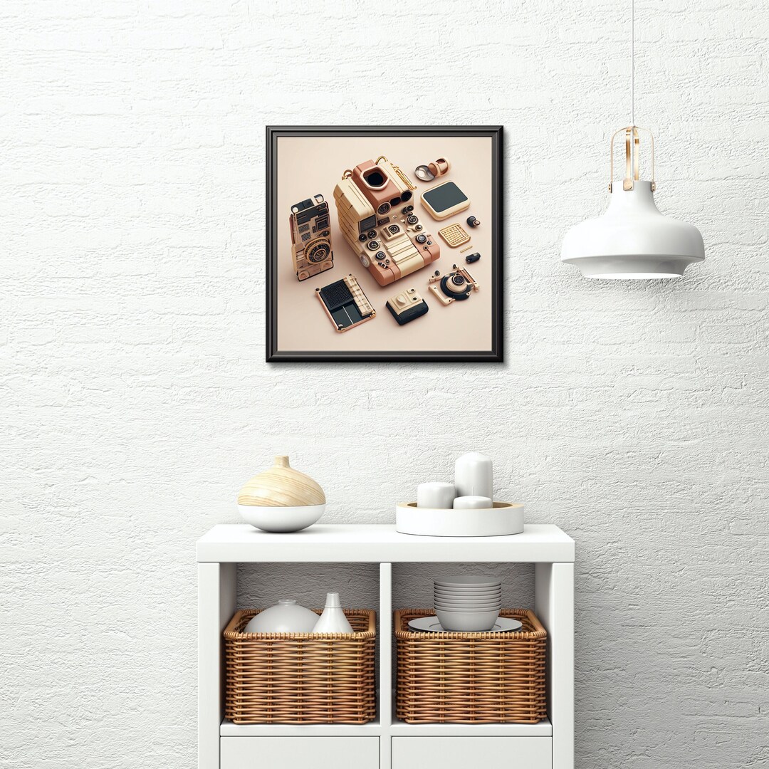 Lost Technology Exploded View Wall Art No. 16 Camera - Contemporary Vintage Charm - Digital ...