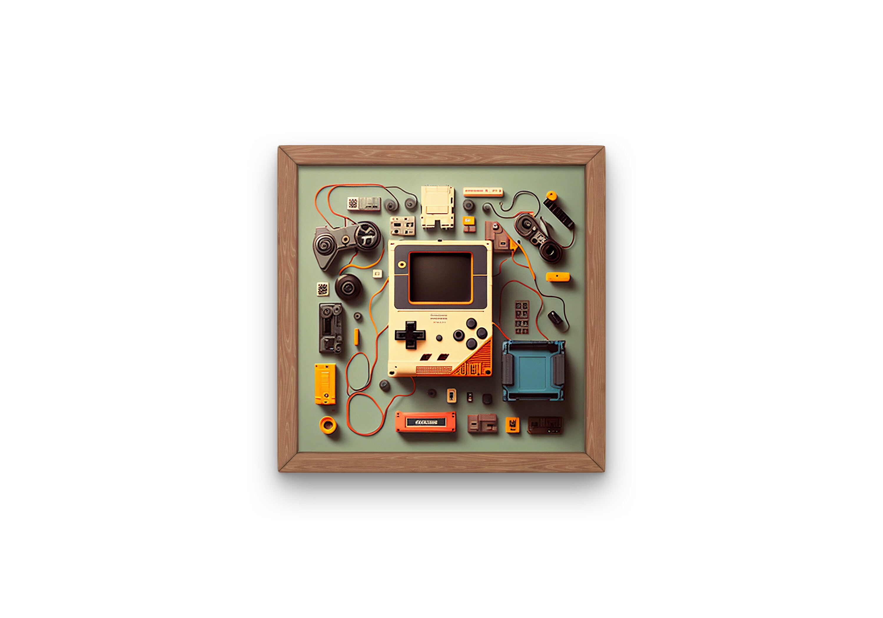 Lost Technology Exploded View Wall Art No. 8 the Gamer - Contemporary Vintage Charm - Digital ...