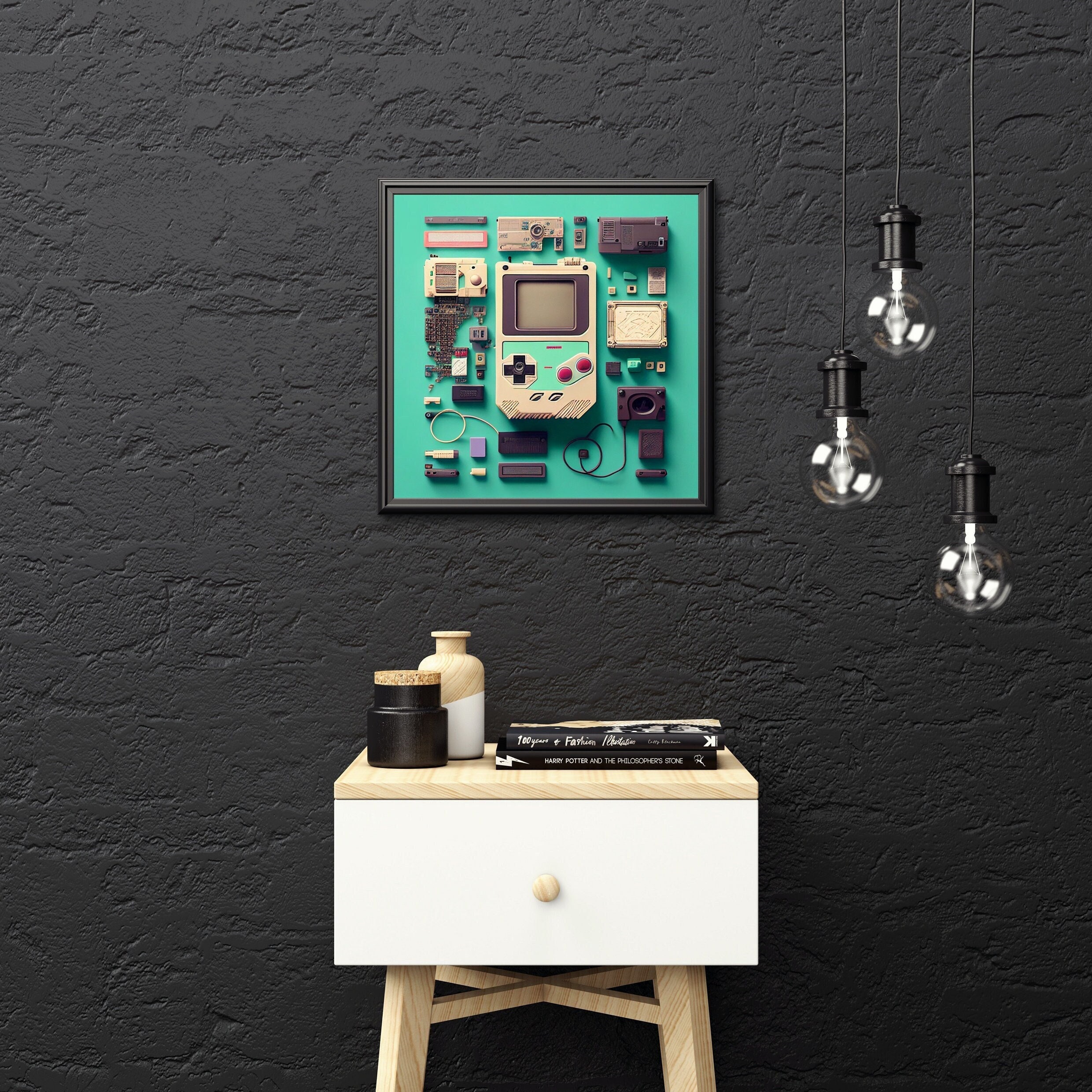 Lost Technology Exploded View Wall Art No. 9 the Gamer - Contemporary Vintage Charm - Digital ...