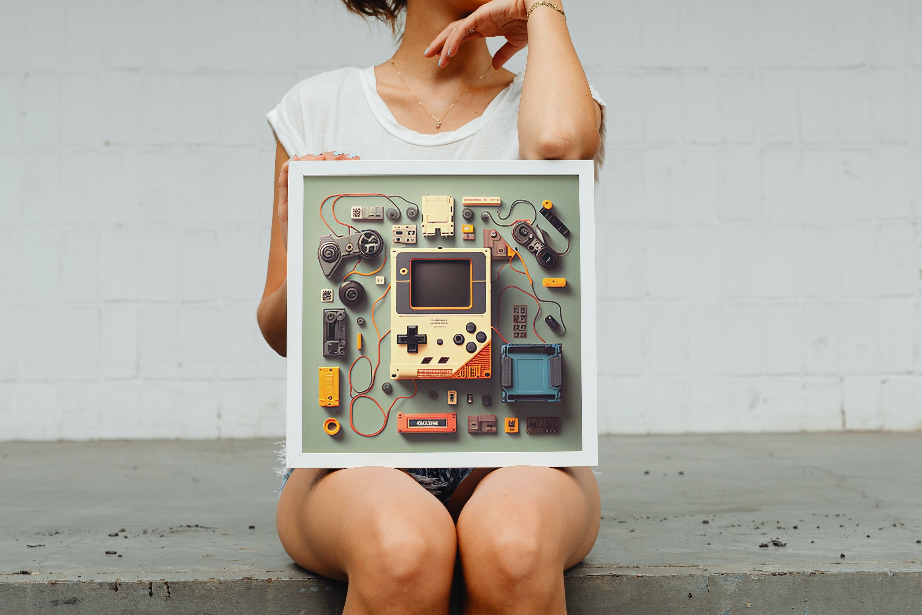 Lost Technology Exploded View Wall Art No. 8 the Gamer - Contemporary Vintage Charm - Digital ...