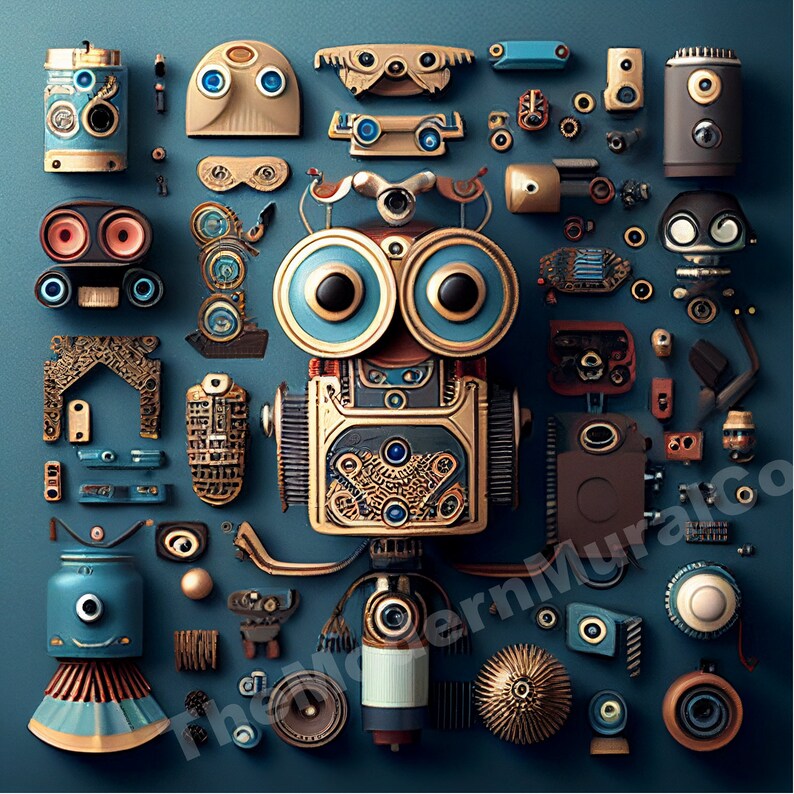 Lost Technology Exploded View Wall Art No. 18 the Robot - Contemporary ...