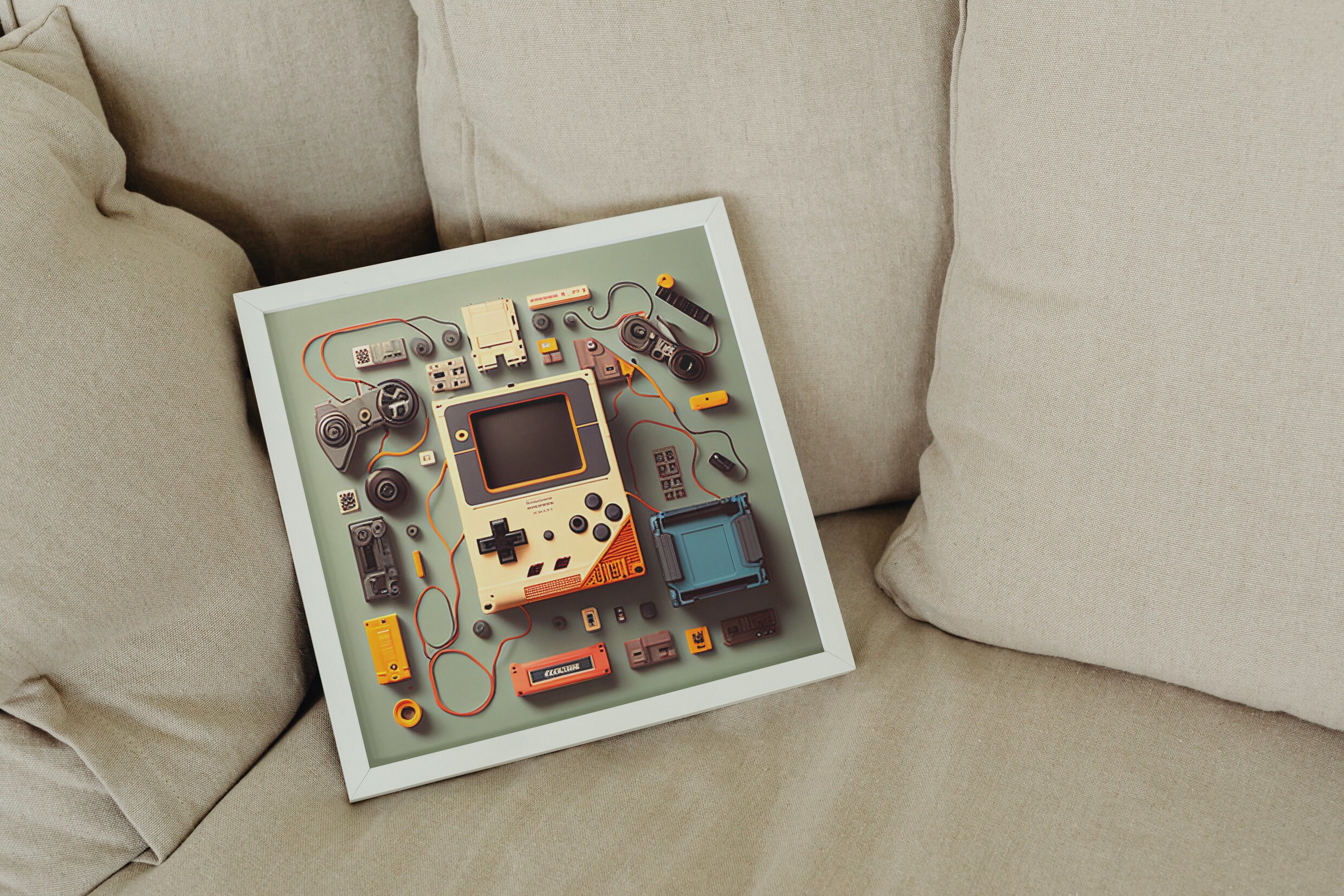 Lost Technology Exploded View Wall Art No. 8 the Gamer - Contemporary Vintage Charm - Digital ...