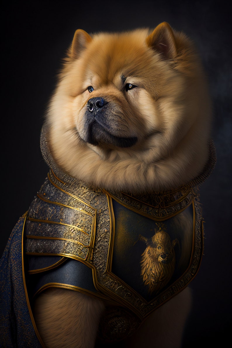 Chow Chow in Armor Painting Animal Art Oil Painting - Etsy