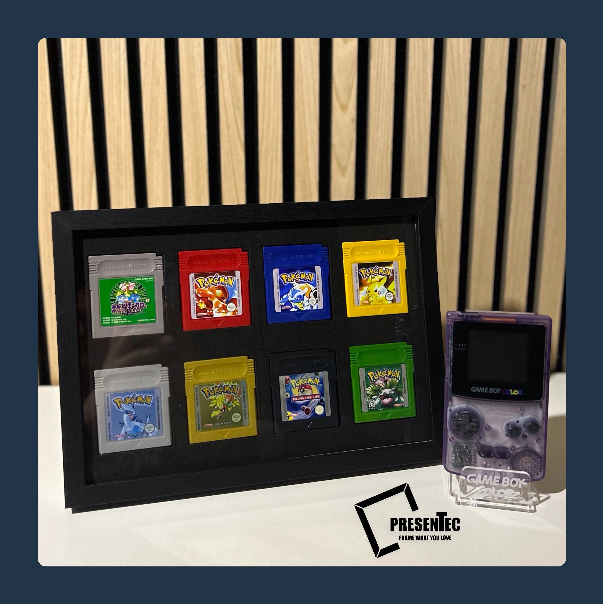 Frame Gameboy Games Pokemon Etc. Wooden Case Display for 8 30 Gameboy ...