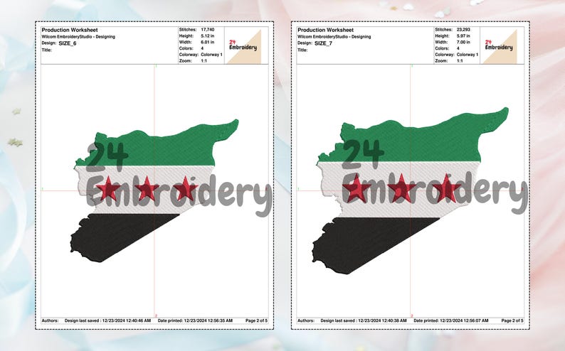 Syria Flag Embroidery Design Machine Embroidery File Map of Syria ...