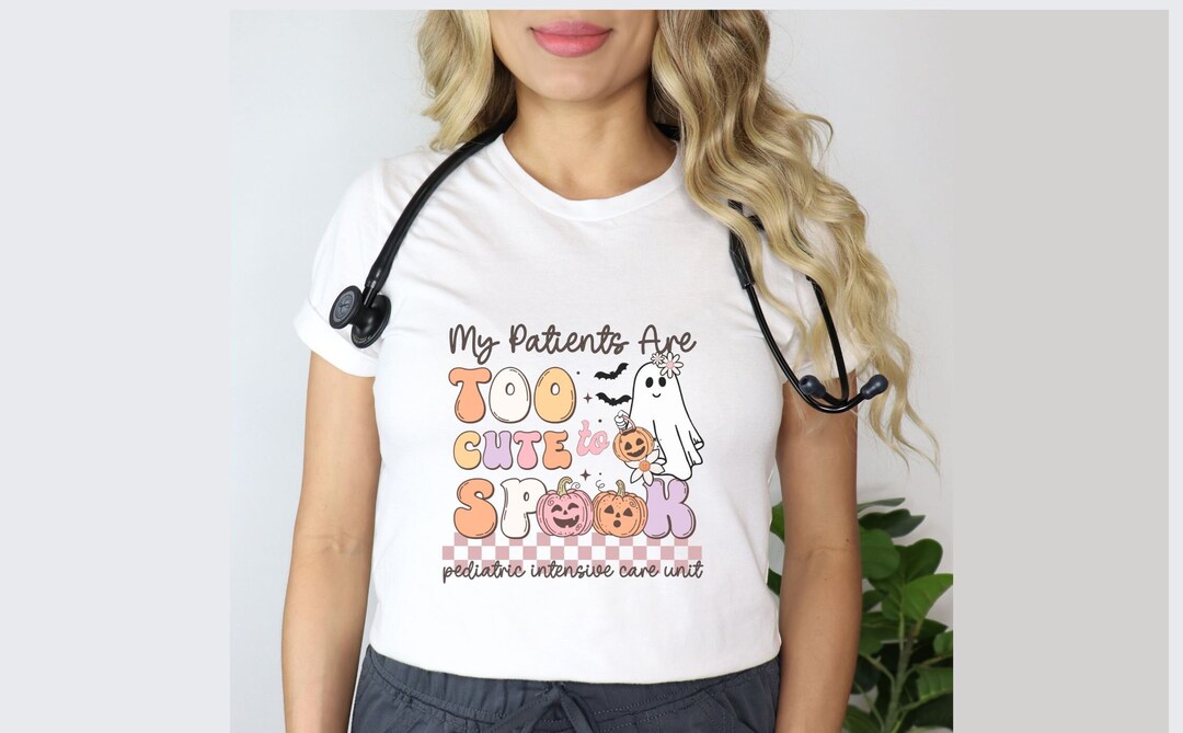 Halloween PICU Nurse Tshirt, Too Cute to Spook, PICU Tee, Pediatric ...
