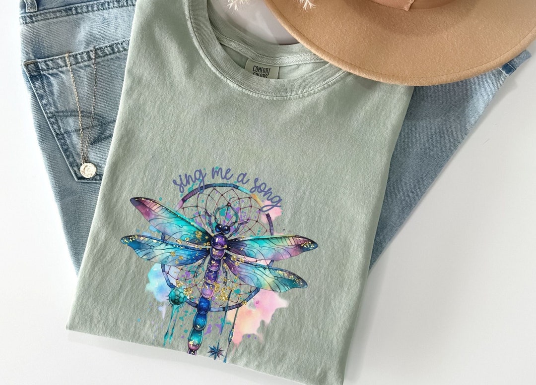 Dragonfly Shirt, Dragonfly Dream Catcher Tee, Comfort Colors Tee, Sing ...