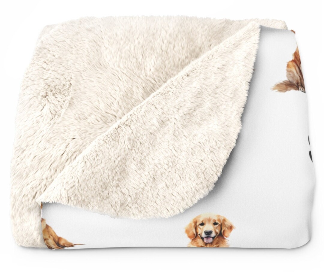 Golden Retriever Sherpa Fleece Blanket, Golden Lover Blanket, Gift for ...
