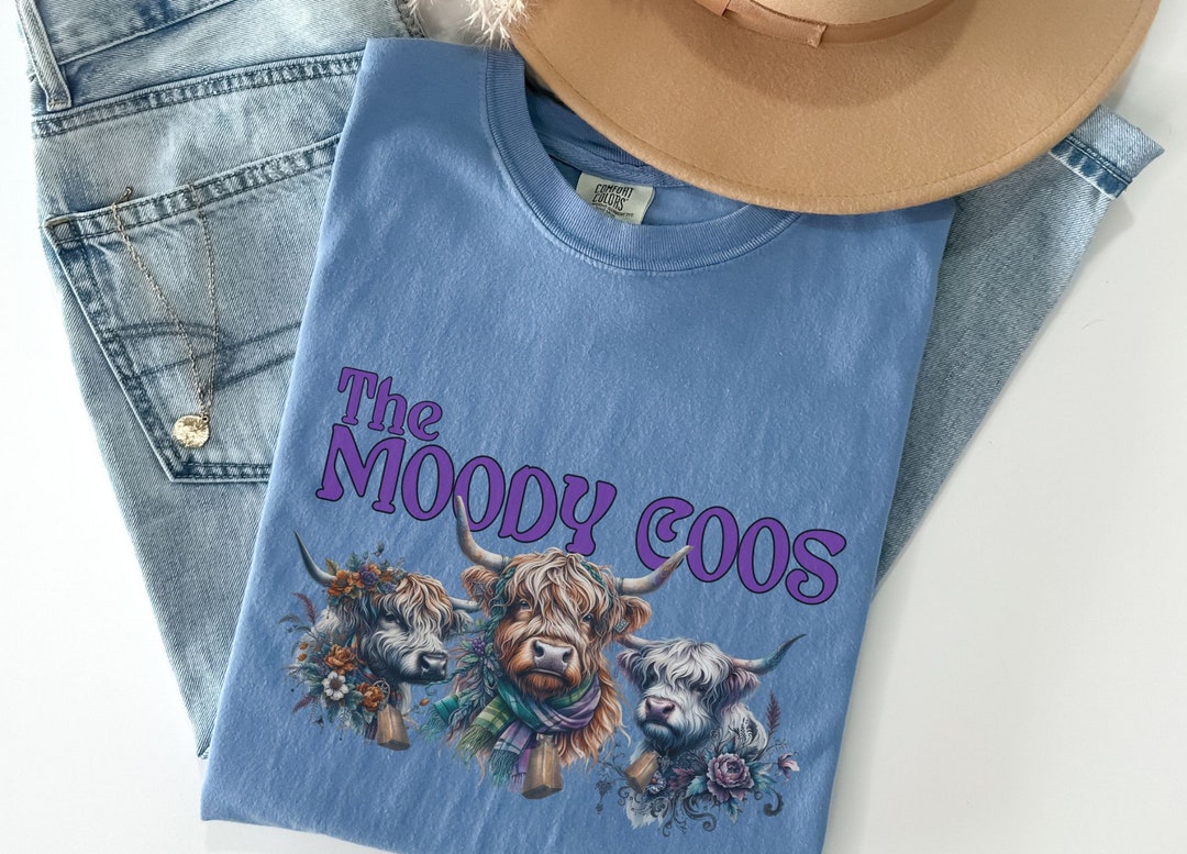 Gothic Cow Tee, Comfort Colorstee, Scottish Cow Tee, Highland Cow Gift ...