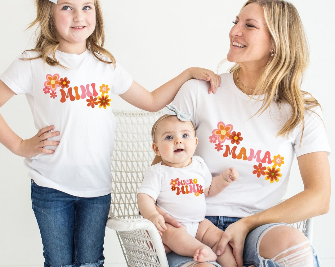 Retro Mama, Mini, Micro Mini Tees, Groovy Retro Mom, Cool 60s 70s Vibe ...