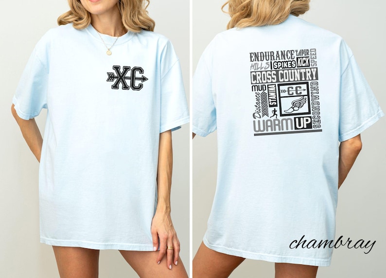 Cross Country Tee, FRONT BACK Print, Comfort Colors, Team Spirit Tee ...