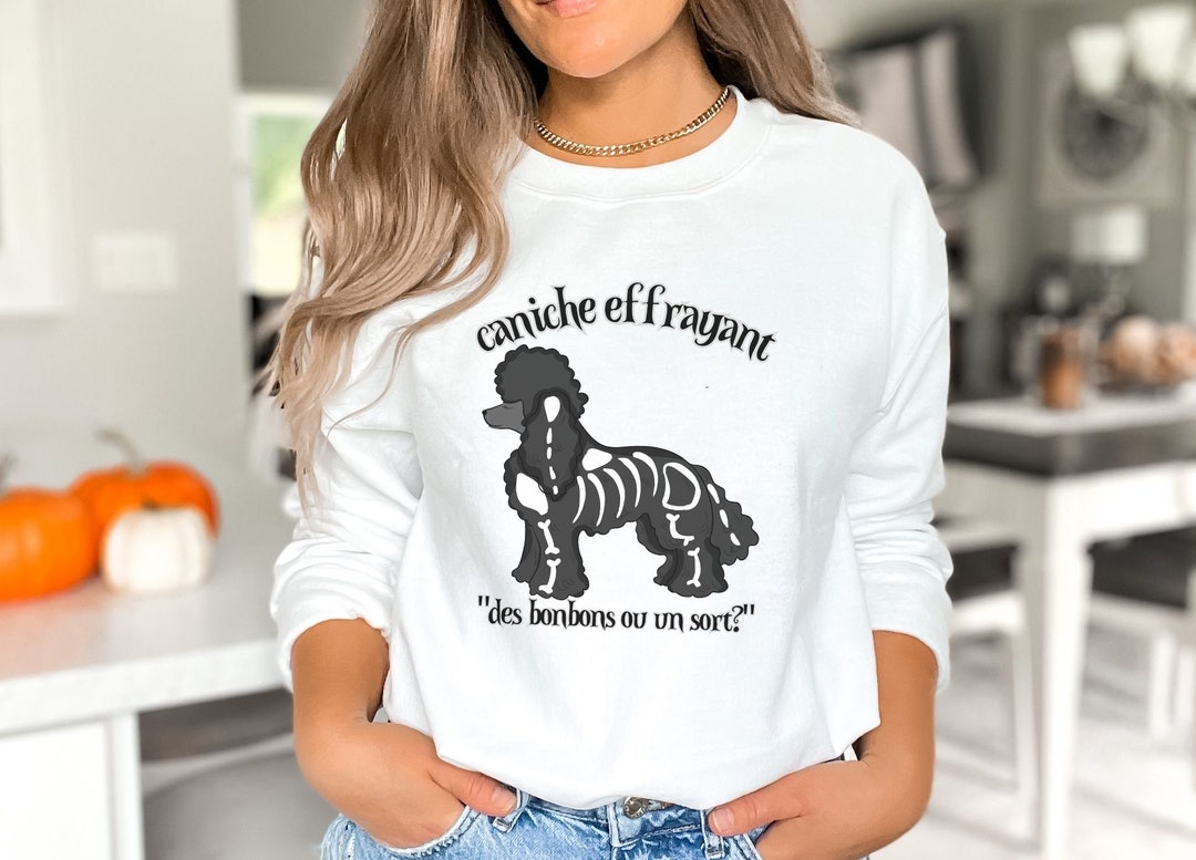 Halloween Poodle Sweatshirt, Spooky Dog Sweatshirt, Halloween Poodle ...