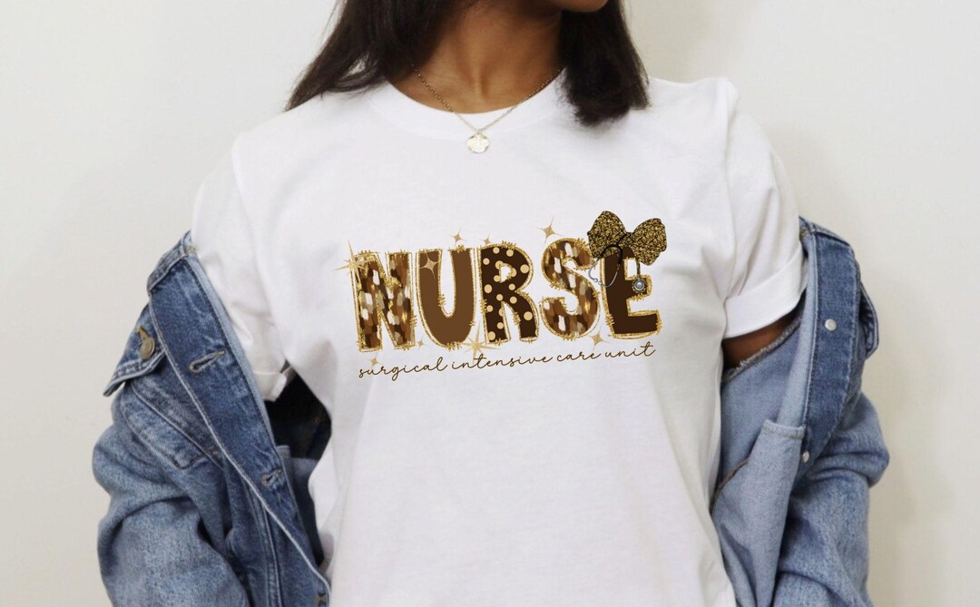 Surgical Intensive Care Shirt, SICU Nurse Skin Tone Brushstrokes Shirt ...