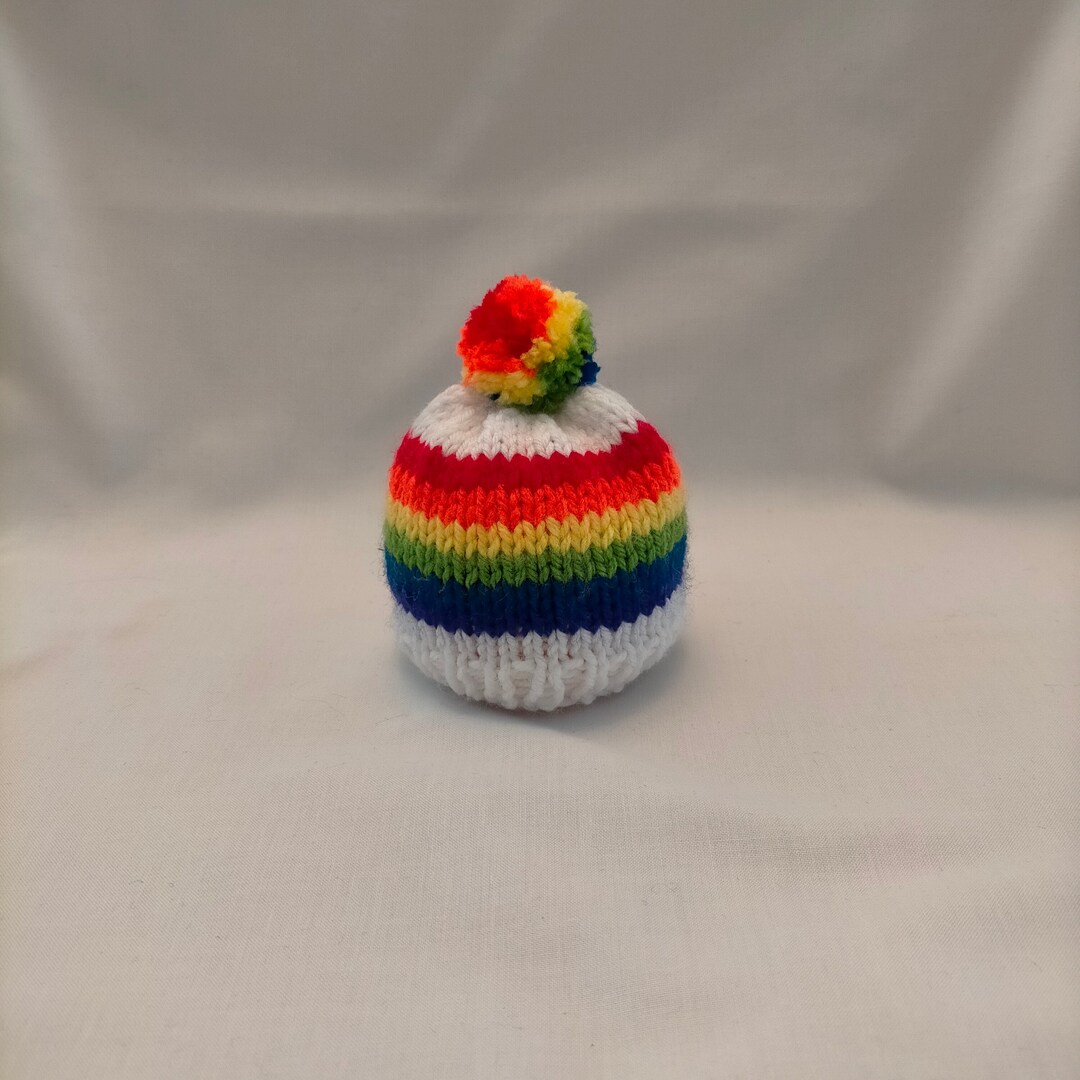 LGBT Rainbow Gay Pride Flag Chocolate Orange Cover, Hand Knitted ...