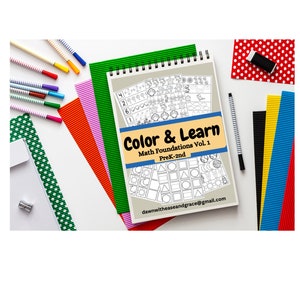 Color and Learn Math Foundations Volume 1 Preschool Kindergarten First ...