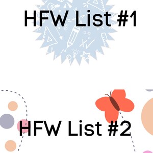 High Frequency Word Lists #1-10, Flashcards, Reading Lists, Word Lists ...