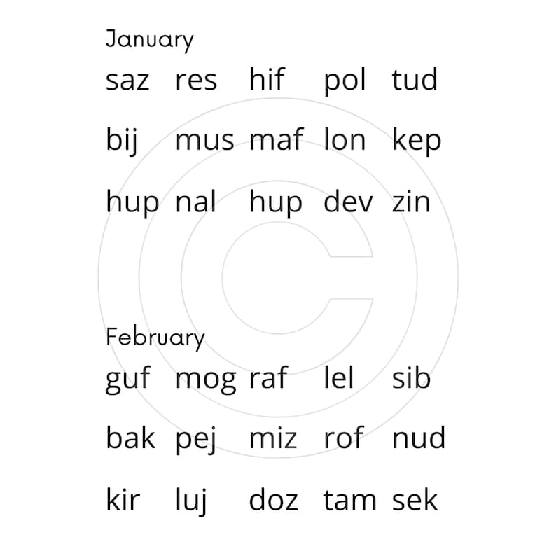 Nonsense Word Fluency Monthly Practice, Early Reading Skills, Decoding ...