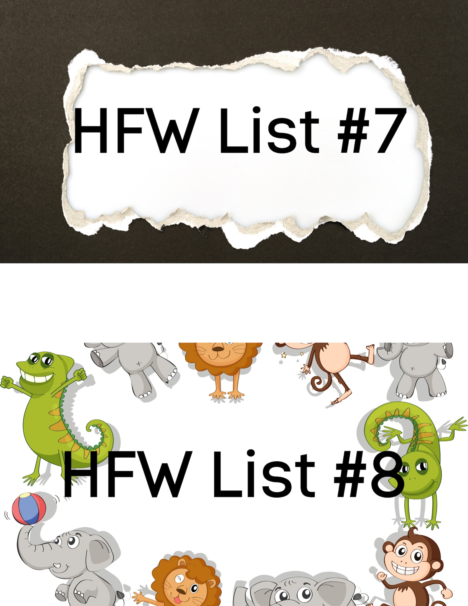 High Frequency Word Lists #1-10, Flashcards, Reading Lists, Word Lists ...