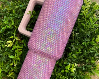 Simple Modern 40oz Full Bling Purple With Hearts Resign Rhinestone ...