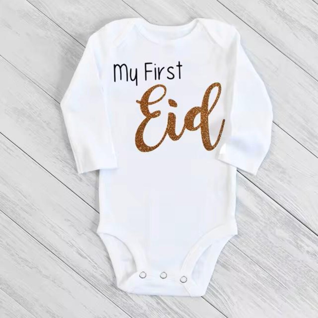 My First Eid Long Sleeve Newborn Infant Toddler 12-month Baby Bodysuit ...