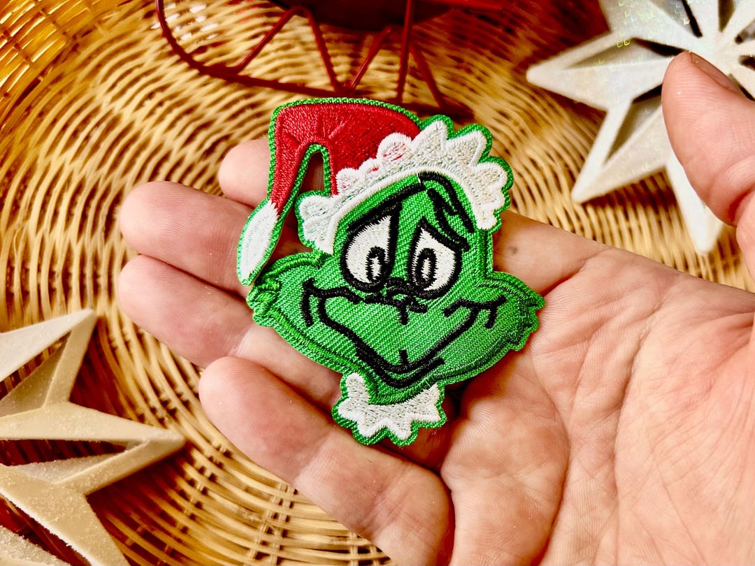 NEW Grinch Iron on Patch Christmas Grinch Embroidered Patch - Etsy