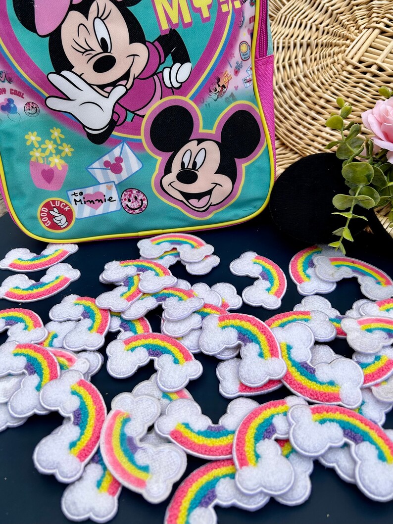 Rainbow Mickey Mouse Patch Chenille Disney Patch Self - Etsy