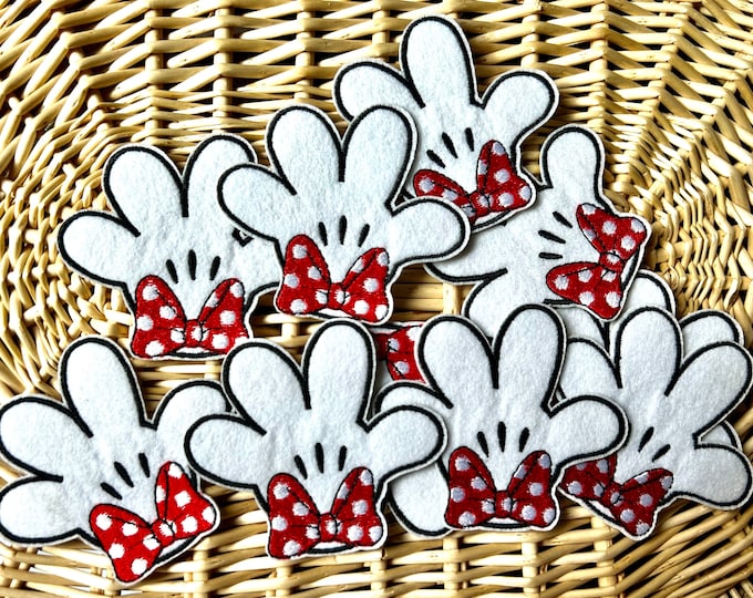 Minnie Mouse High Five Iron on Patch Minnie Glove Patch - Etsy