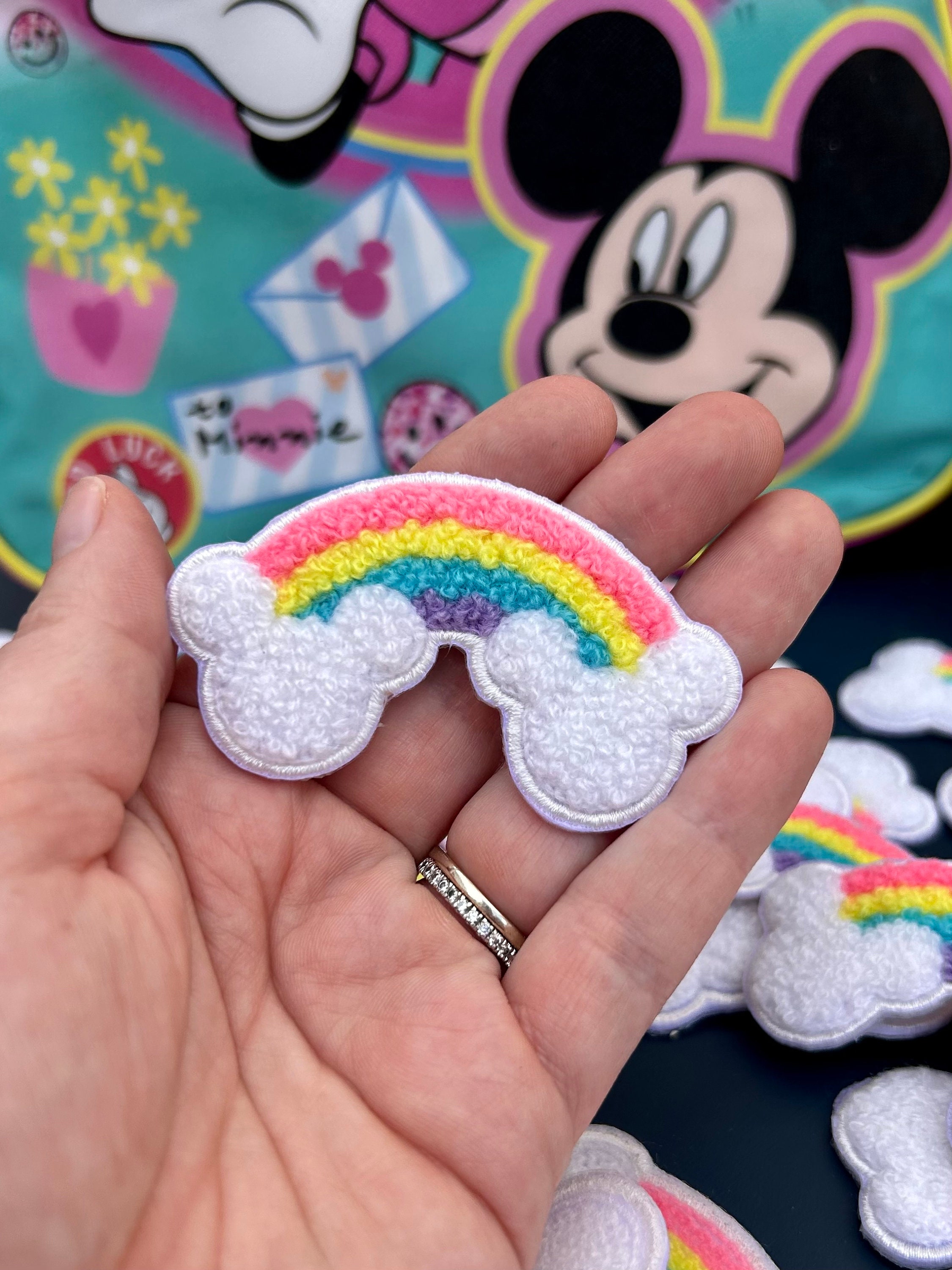 Rainbow Mickey Mouse Patch Chenille Disney Patch Self - Etsy