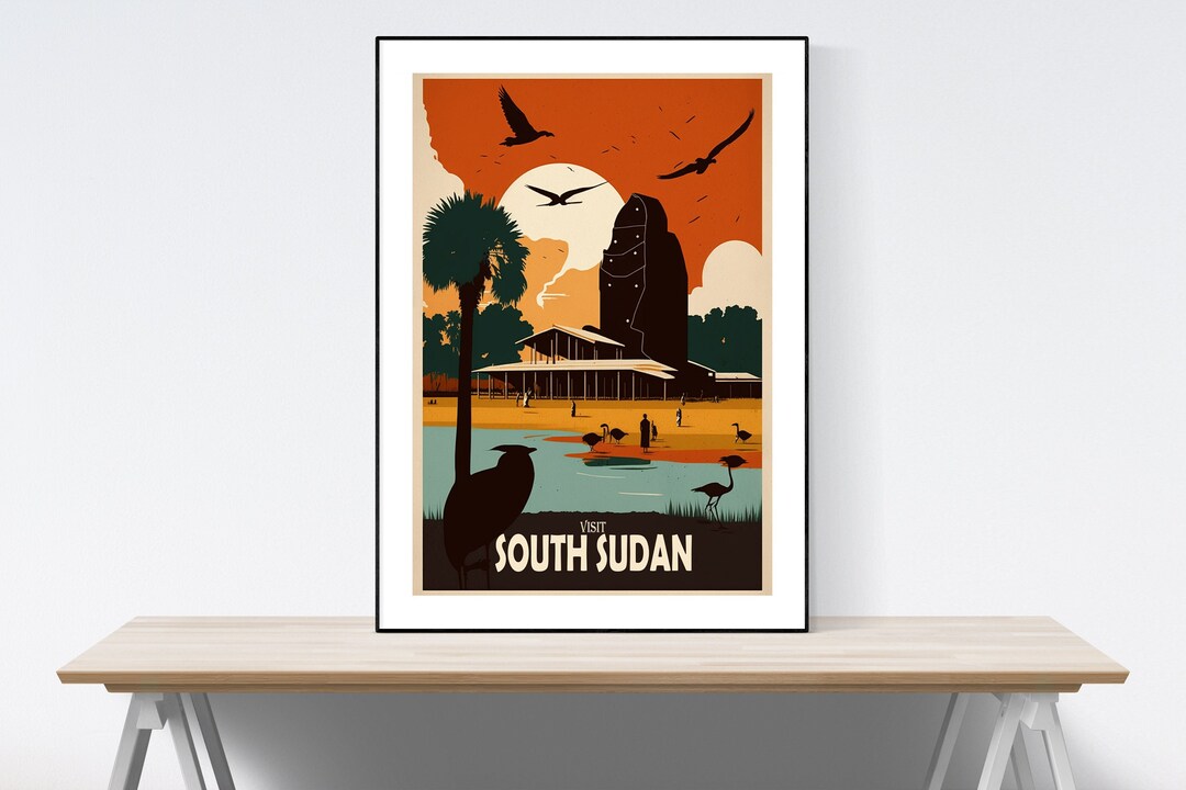 South Sudan Travel Poster, South Sudan Safari Print, South Sudan Art ...